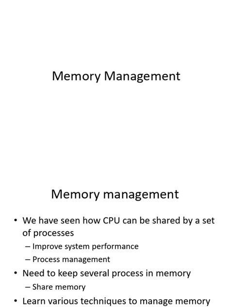 Memory Management Pdf Computer Data Software Engineering