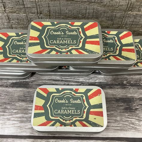 Retro Wwii Caramel Candy Tins 1940s Homefront Prop Tin Crooks Sweets