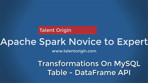 Transformations On Mysql Table Dataframe Api Youtube