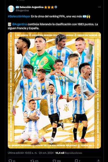 Argentina Es Líder Del Ranking Fifa Hace Más De 500 Días El Récord Que Logró Entre Las