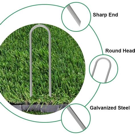 Set 10 Bucati Cuie De Pamant In Forma De U Sunmostar Fier Argintiu