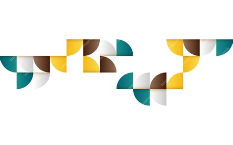 간단한 모양과 아름다운 색상 팔레트가 있는 Mid Century 기하학적 추상 패턴 간단한 기하학적 패턴 구성 벡터 일러스트 레이 션 무료 벡터