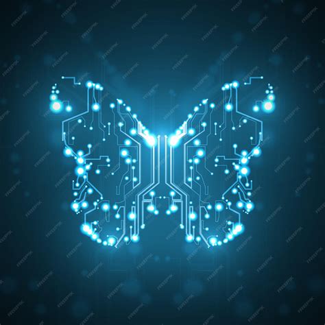 Premium Vector Circuit Board Background Technology Illustration Butterfly Illustration