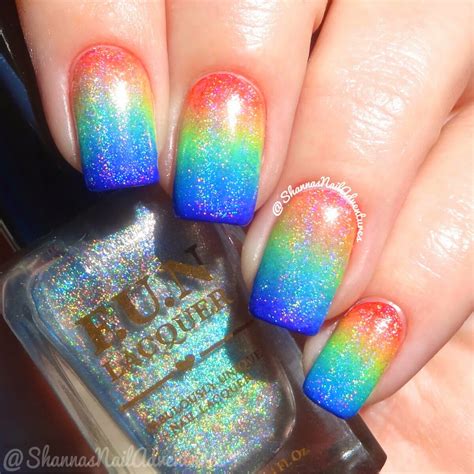 Shannas Nail Adventures Rainbow Ombre Nails