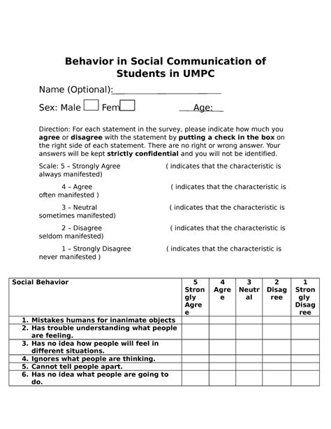 Questionnaire Behavior In Social Communication Of Students In Umpc