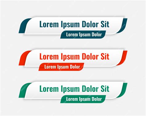 웹 낮은 세 번째 배너 템플릿 세트 무료 벡터