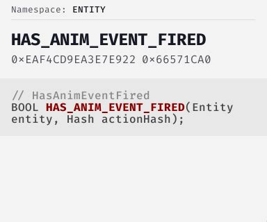 HasAnimEventFired FiveM Natives Cfx Re Docs
