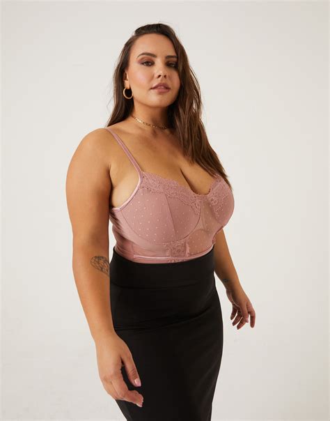 Plus Size Sheer Lace Bodysuit 2020ave