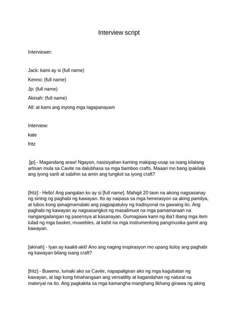 Interview Script Pdf