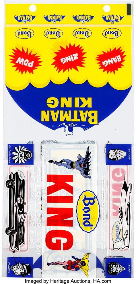 Batman Themed Bond King Bread Plastic Wrapper Bond Baking Co Lot 14704 Heritage Auctions