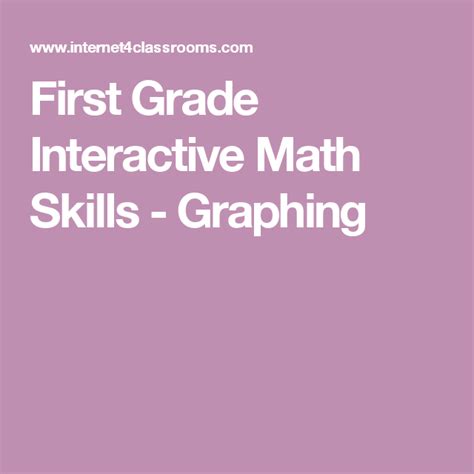 First Grade Interactive Math Skills Graphing Math Math Skills