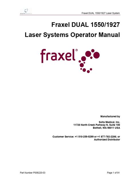 Fraxel Dual 15501927 Laser Manual Pdf Laser Electrical Connector