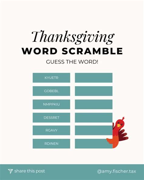 amy fischer ea ctp ltc on linkedin thanksgiving wordscramble moneygoals moneymotivation