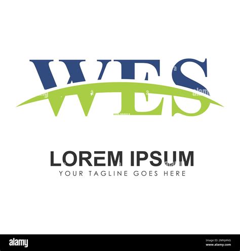 Monogram Logo Initial Letters Wes Sign Illustration In White Background