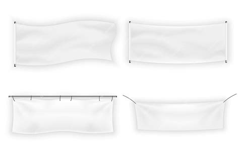 광고 3d 빈 흔들며 면 깃발 교수형 포스터에 대 한 현실적인 패브릭 배너 간판 프리미엄 벡터