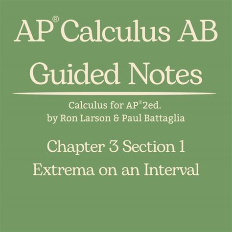 Ap Calculus Ab Guided Notes Extrema On An Interval By Math With Morrell