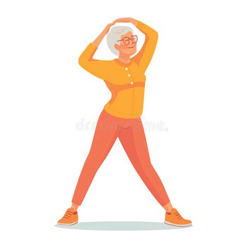 Happy Senior Man Doing Stretching Exercise Ai Generated Stock