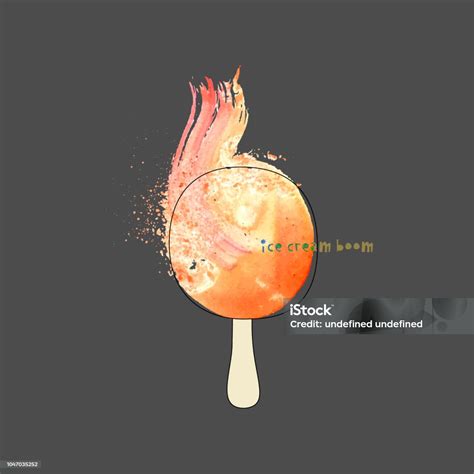 수채화 아이스크림 얼음 롤리 새겨진된 편지와 함께 축제 및 T셔츠 개념입니다 벡터 일러스트 레이 션 T 셔츠에 대한 스톡 벡터