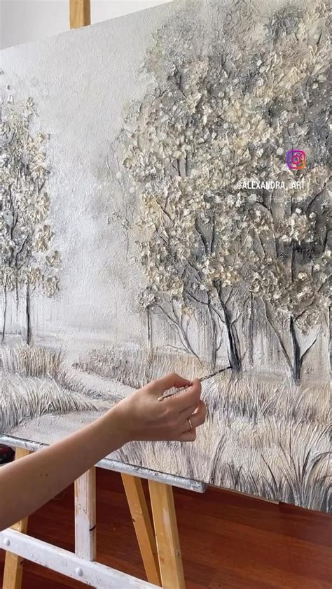 [Видео] «Текстурная картина «sunny Grove Живопись для начинающих Картины Расписанные холсты