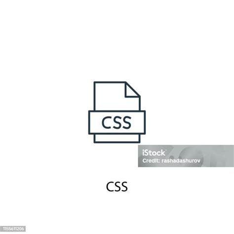 Css 개념 라인 아이콘입니다 간단한 요소 그림입니다 Css 개념 개요 기호 디자인입니다 웹 및 모바일 Ui Ux에 사용할 수