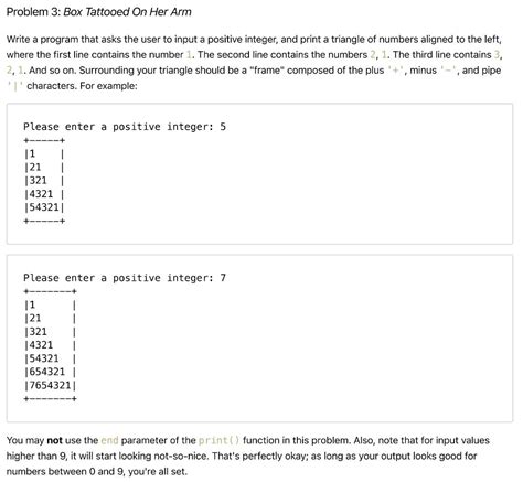 Solved Problem Box Tattooed On Her Arm Write A Program Chegg