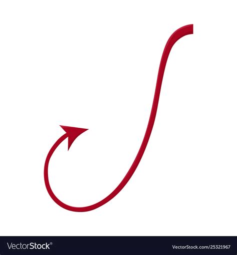 Red Devil Tail Isolated On White Background Vector Image