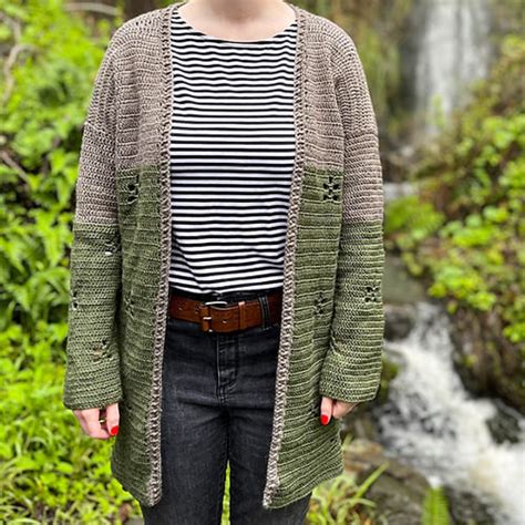 Leaf Long Crochet Cardigan Free Pattern