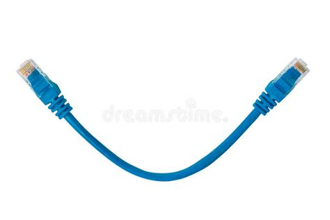 Patch Cable With Rj45 Connector Blue Patch Cord Isolated On White Stock Photo Image Of
