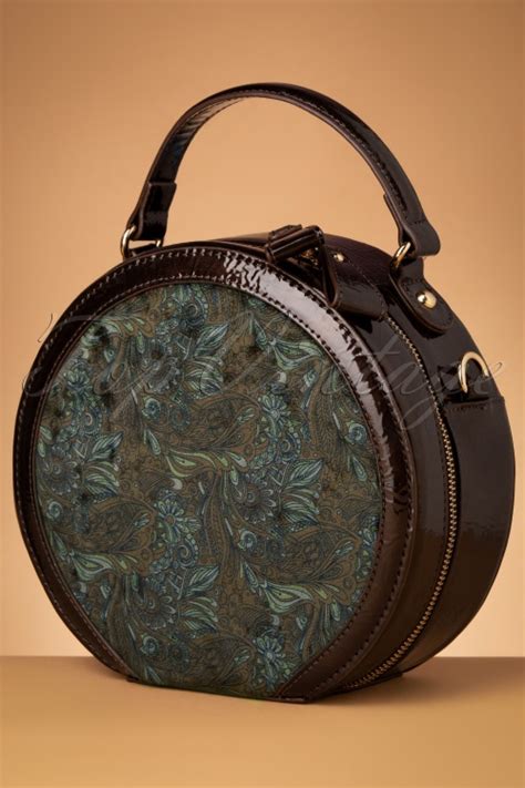 Ruby Shoo 50s Alberta Floral Round Handbag In Bronze Shop At Topvintage