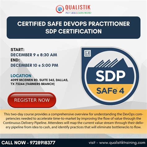 Certified Safe Devops Practitioner Sdp Certification December 9 8 30 Am December 10 5 00