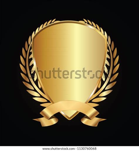Gold And Black Shield With Gold Laurels