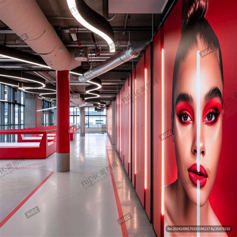 Ai创作图红色艺术长廊 Cgi艺术品隧道 地铁车站装饰设计 地铁空间设计 地铁空间装饰 空间感长廊 地铁车站装饰 地铁站装饰 地铁站厅建筑装饰 舞蹈室走廊展示墙 走廊展示迎宾 文化长廊红色