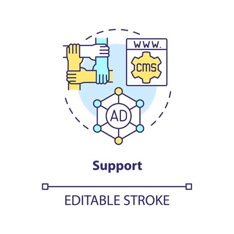 Support Concept Icon Customer Service Departments Content Management