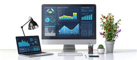 Digital My Business Dashboard With Seo Tools Sleek Tech Environment Stock Illustration