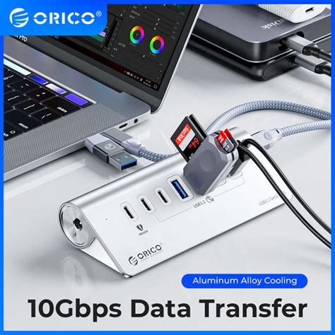 Orico Pd60w Charger Type C Splitter Usb Hub With 12v Power Adapter Powered 4 Ports Usb Data Hub