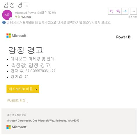 Power Bi 대시보드에서 데이터 경고 설정 Power Bi Microsoft Learn