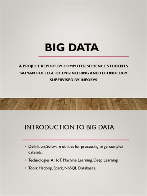 Big Data Project Report Overview Pdf