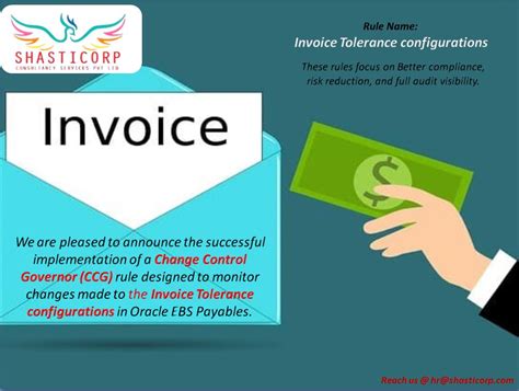 Oraclegrc Oracleccg Invoicetolerances Oraclepayables Shasticorp Consultancy Services