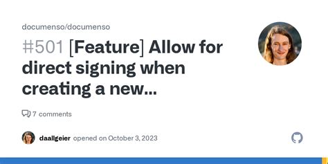 Feature Allow For Direct Signing When Creating A New Document · Issue