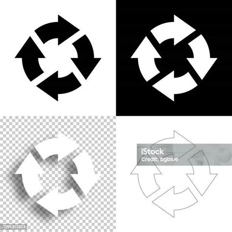 새로 고침 디자인 아이콘입니다 빈 흰색 및 검은색 배경 선 아이콘 Replay에 대한 스톡 벡터 아트 및 기타 이미지 Replay 개념 검은색 Istock
