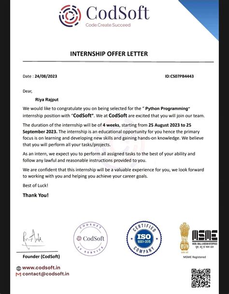 Riya Rajput On Linkedin Codsoft Codsoft Codsoftinternship