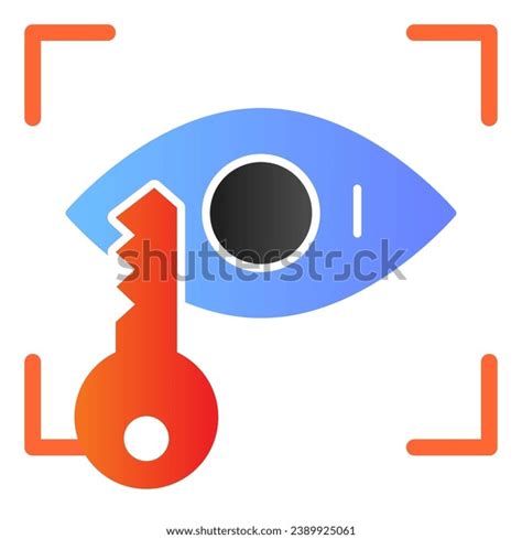 Retina Recognition Flat Icon Eye Identification Stock Vector Royalty