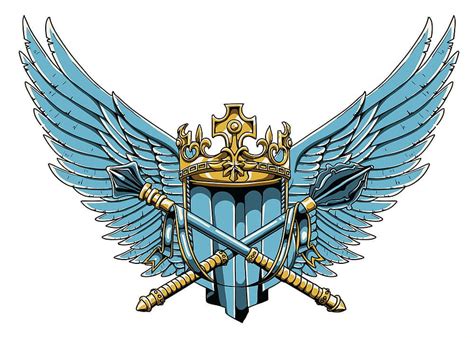 날개 벡터와 빈티지 크레스트 Eps Ai Uidownload