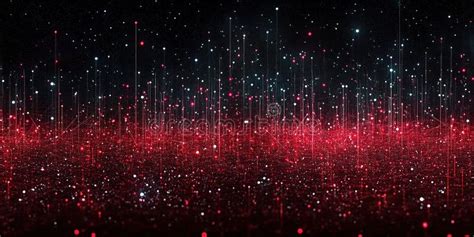 Visual Representation Of A Red And White Abstract Data Landscape With Glowing Lines And Points