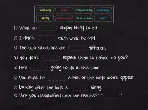 Intensifying Adverbs Missing Word