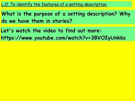 Identifying Features Of A Setting Description Narrative Writing Lesson Teaching Resources