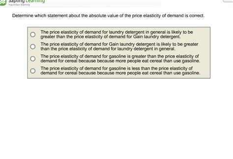 Solved Determine Which Statement About The Absolute Value Of Chegg