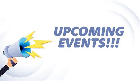 손으로 확성기를 잡습니다 다가오는 이벤트 현실적인 3d 메가폰 번개가 치는 확성기 기호 스피커 소셜 미디어 광고 및 홍보 벡터