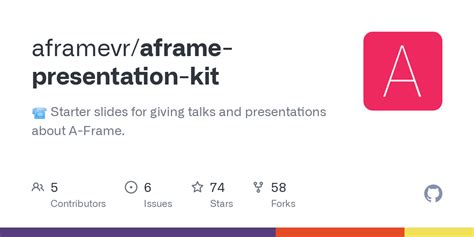 GitHub Aframevr Aframe Presentation Kit Video Camera Starter Slides For Giving Talks And