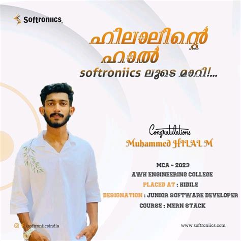 Softroniics On Linkedin Congratulations Placement Softwaredeveloper Mernstack Softroniics